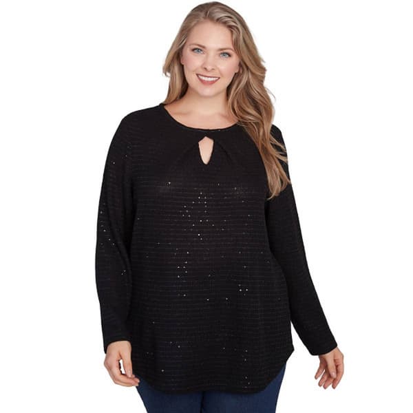 Plus Size Ruby Rd. Must Haves II Long Sleeve Knit Sequin Top - Boscov's