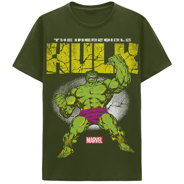 Young Mens Marvel The Incredible Hulk Short Sleeve Graphic Tee - Boscov's