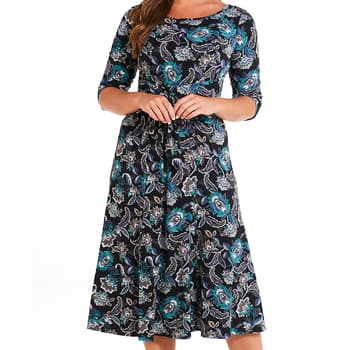 Womens Perceptions 3/4 Sleeve Paisley Buckle Maxi Dress - Boscov's