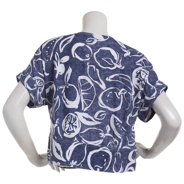 Womens Zac & Rachel Short Sleeve Fruit Linen Blouse - Boscov's