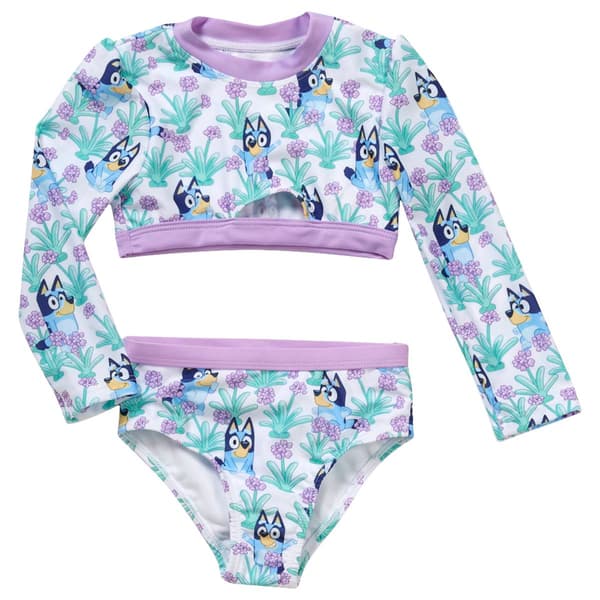Toddler Girl 2pc. Bluey 2pc. Cropped Rash Guard Swim Set - Boscov's