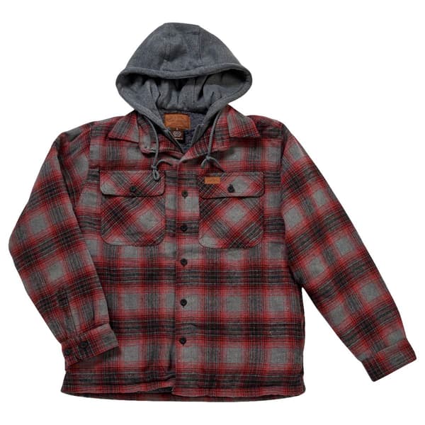 Mens Mountain Ridge® Flannel Tik Tok Jacket - Burgundy - Boscov's