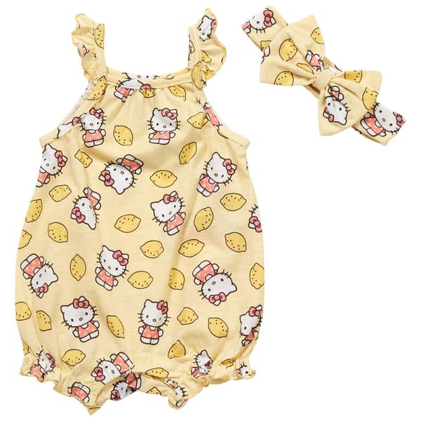 Baby Girl (NB-9M) Hello Kitty® Lemons Romper & Headband - Boscov's