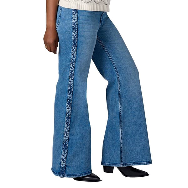 Womens CITY BLUES Side Braid Wide Leg Jeans - Boscov's