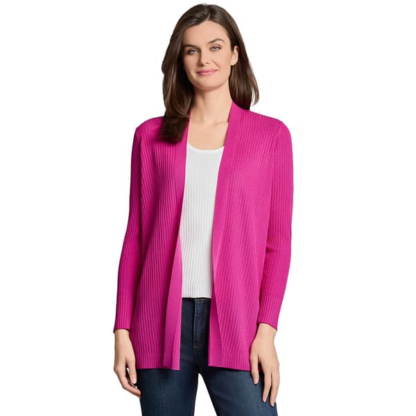 Womens Jones New York Long Sleeve Sutton Ribbed Cardigan w/Slits - Boscov's