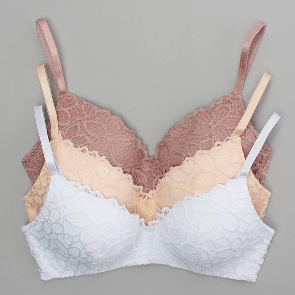 Womens Rene Rofe 3pk. Wire Free Lace Molded Bras B28440H3-WCTD - Boscov's