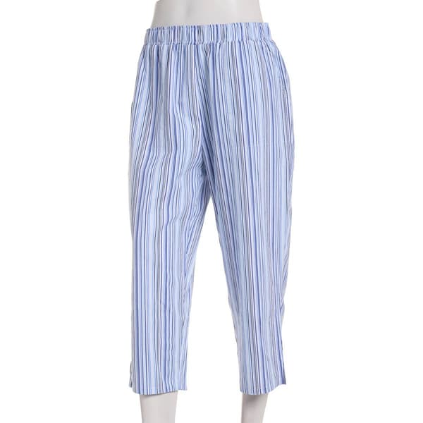 Petite Emily Daniels Variegated Stripe Side Slit Capris - Boscov's
