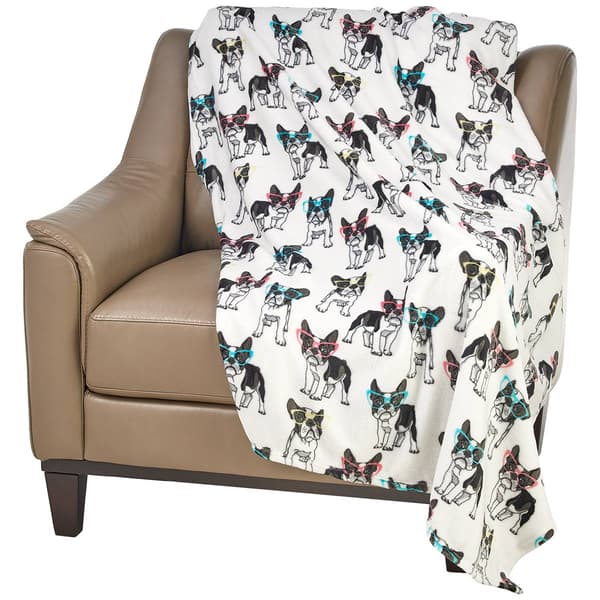 Dogs in Glasses Print Throw - Boscov's