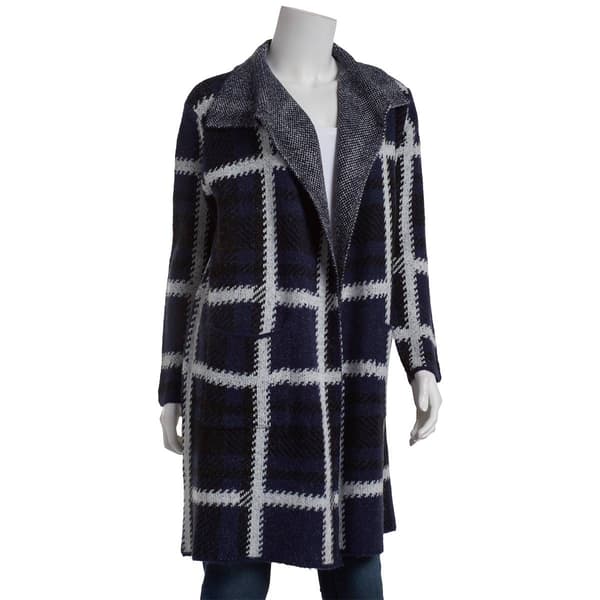 Plus Size Joseph A. Long Sleeve Rhonda Plaid Coatigan - Boscov's