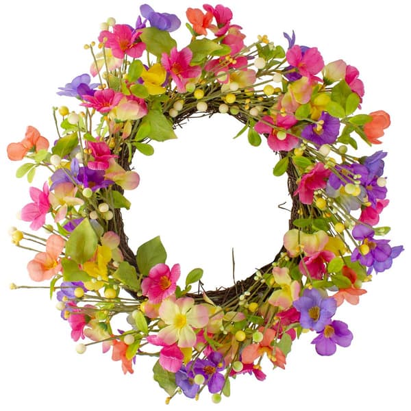 Northlight Seasonal Artificial Wild Flowers Spring Wreath - Boscov's