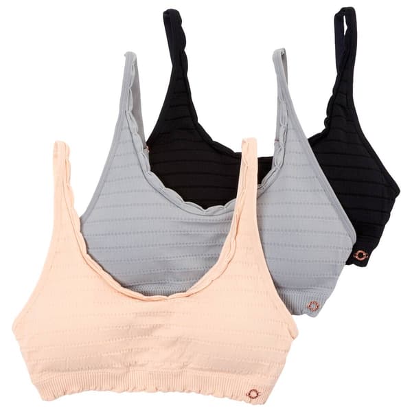 Womens Danskin 3pk. Seamless Texture Bralettes DS6787-3PKC - Boscov's