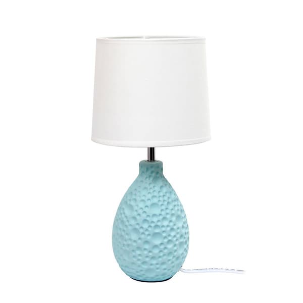Simple Designs Textured Stucco Ceramic Oval Table Lamp - Boscov's