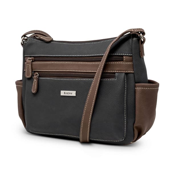 Koltov Naomi Large Two-Tone Crossbody - Black/Chocolate - Boscov's