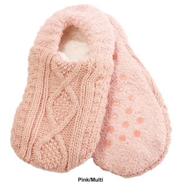 Womens Capelli New York Diamond Cable Knit Pull On Slipper Socks - Boscov's