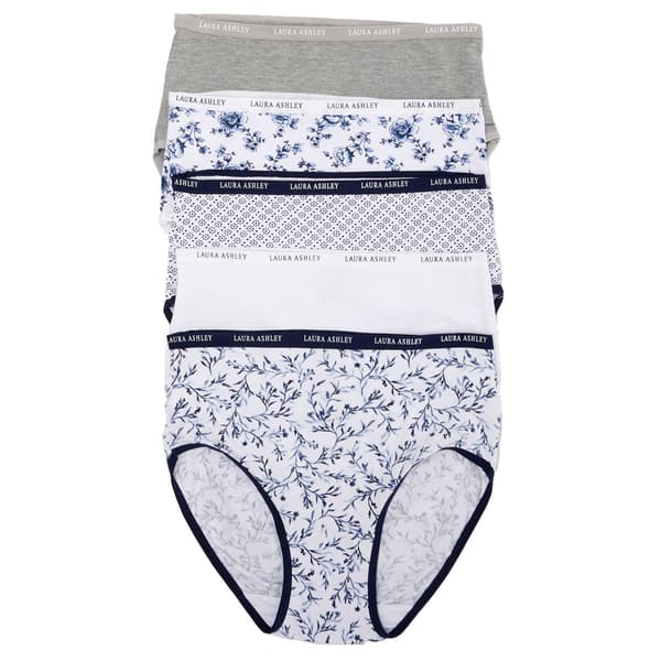 Womens Laura Ashley® 5pk. Cotton Brief Panties LS9221-5PKPC - Boscov's