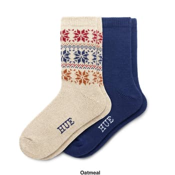 Womens HUE® 2pk. Snowflake Boot Crew Socks - Boscov's