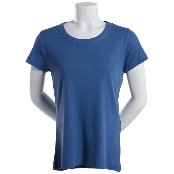 Petite Architect® Short Sleeve Round Neck 2x2 Rib Tee - Boscov's