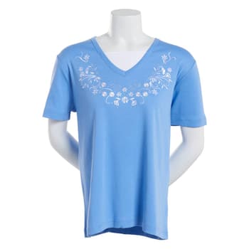 Plus Size Hasting & Smith V-Neck Embroidered 2Fer - Boscov's