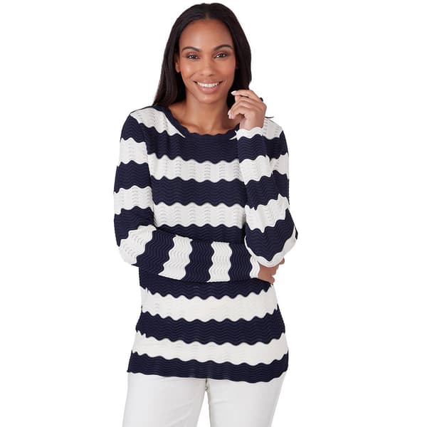 Womens Emaline Anguilla Wide Stripe Long Sleeve Sweater - Boscov's