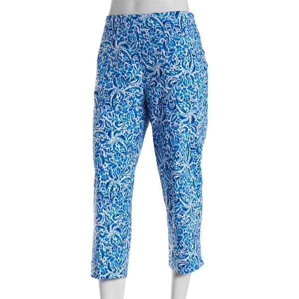 Womens Zac & Rachel Floral Pull On Crop Pants - Boscov's