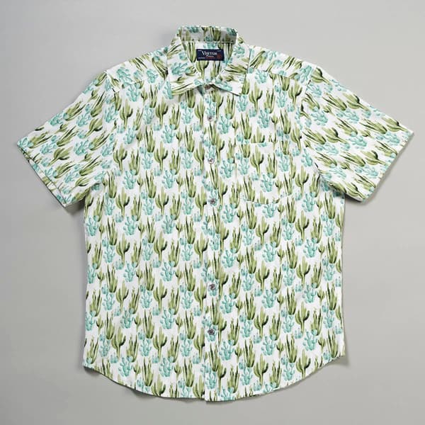 Mens Visitor Cactus Print Button Down Shirt - Boscov's