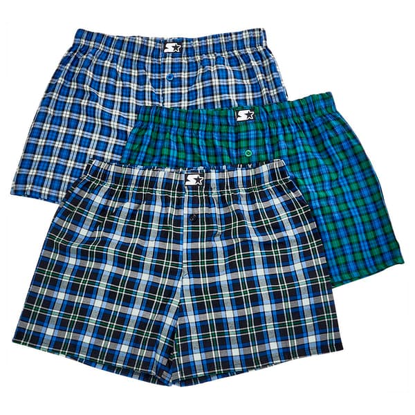Mens Starter 3pk Woven Boxers - Boscov's