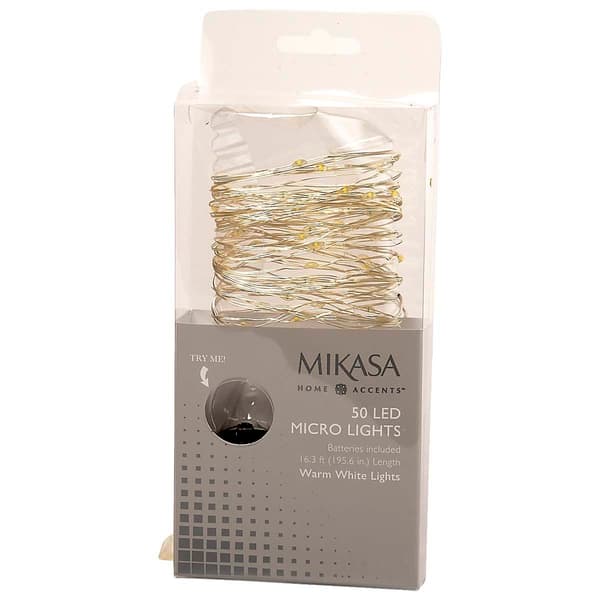 Mikasa 16ft. 50 Light Soft White LED Micro String Lights - Boscov's