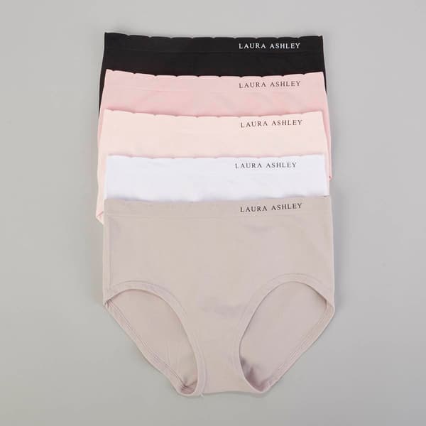 Womens Laura Ashley® 5pk. Seamless Brief Panties LS9443-5PKB - Boscov's