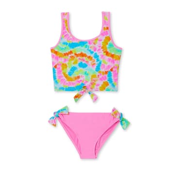 Girls (7-16) Angel Beach Rainbow Tie Front Tankini Swim Set - Boscov's