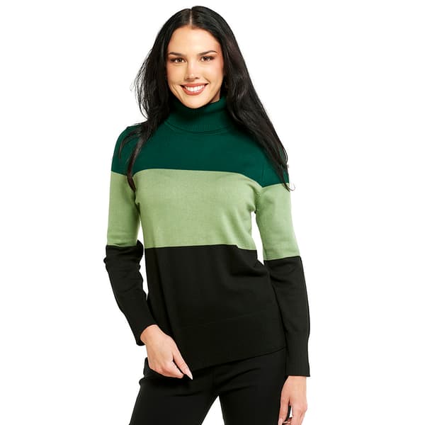 Womens Retrology 3 Color Block Long Sleeve Turtleneck Sweater - Boscov's