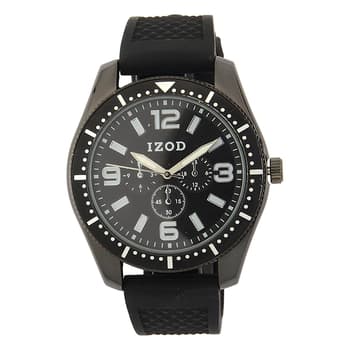 Mens IZOD® Black Dial and Bracelet Watch - IZO5152SM - Boscov's
