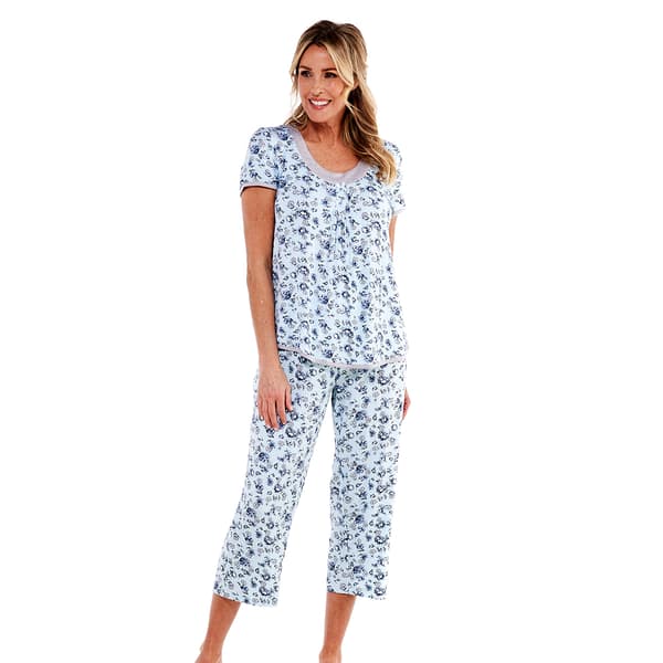 Plus Size René Rofé Short Sleeve Floral Capri Pajama Set - Boscov's
