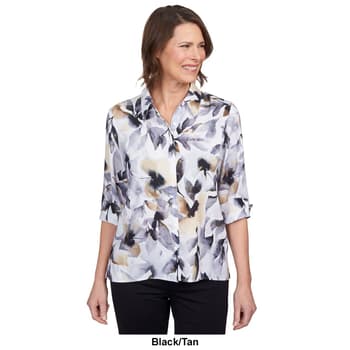 Womens Alfred Dunner Classics Watercolor Floral Blouse - Boscov's