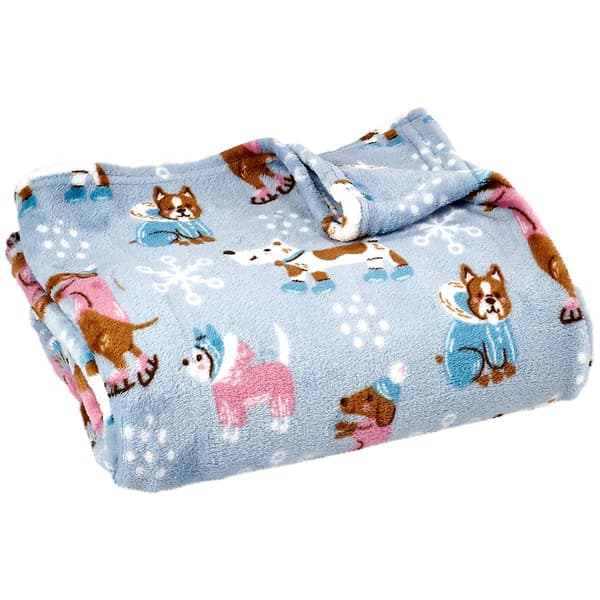 Ashley Cooper™ Paws on Ice Print Plush Throw - Boscov's