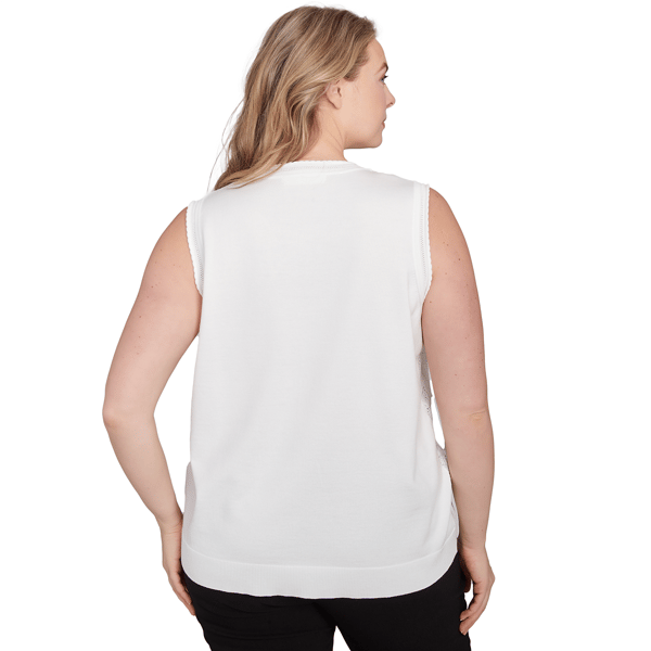 Plus Size Emaline Dallas Pointelle Eyelet Sweater Vest - Boscov's