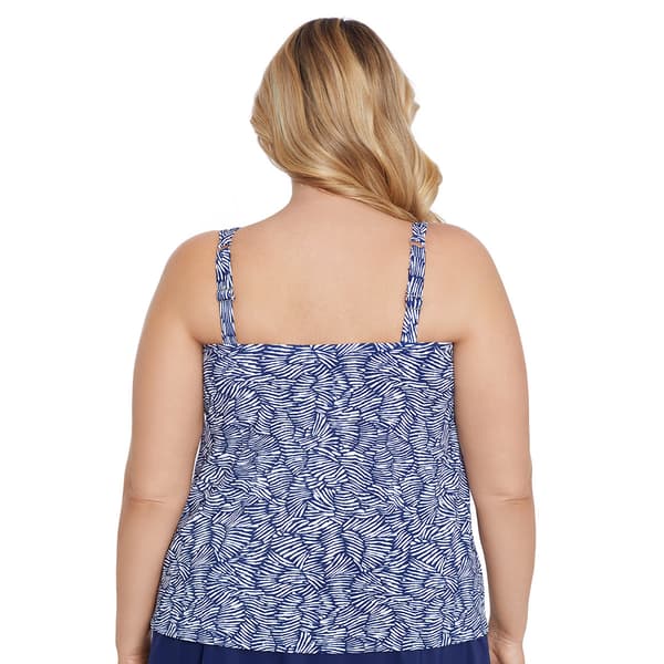 Plus Size Shape Solver Shifting Shape Panel Hem Tankini Swim Top - Boscov's