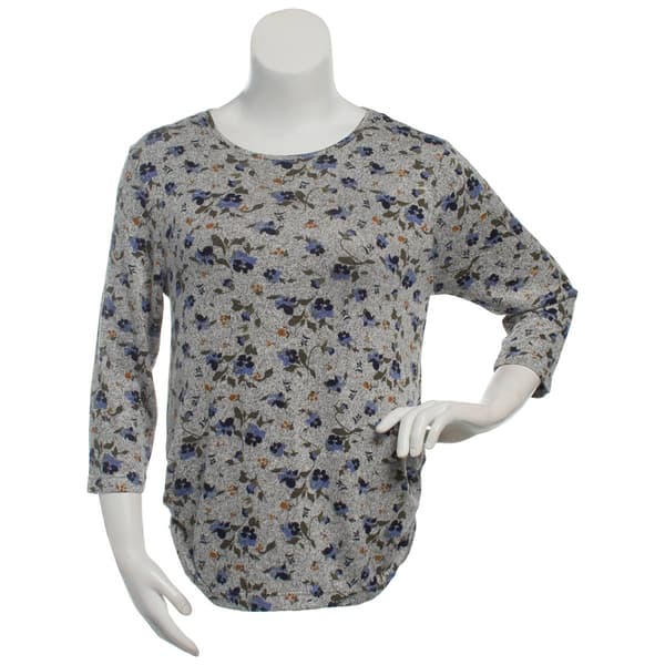 Plus Size Bonnie Evans 3/4 Sleeve Marled Pansy’s Tee - Boscov's