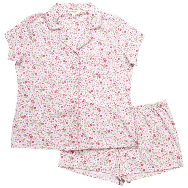 Womens Laura Ashley® Short Sleeve Strawberry Pajama Set - Boscov's