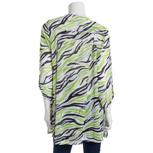 Womens Multiples Going Green 3/4 Wavy Print Onion Skin Jacket - Boscov's