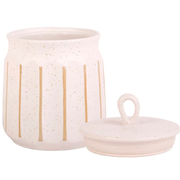Home Essentials Loop Lid Speckled Canister w/ Vertical Lid - Boscov's