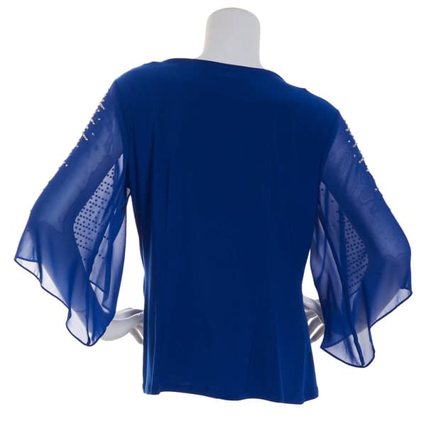 Plus Size MSK Beaded Trim Sleeve Drape Neck Blouse - Boscov's