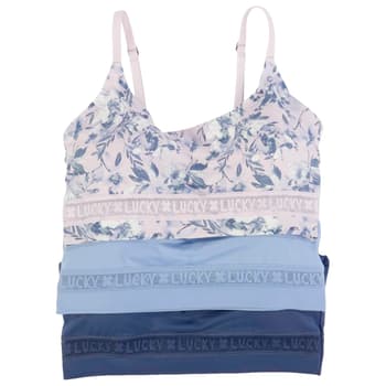 Womens Lucky Brand 3pk. Logo Laser Lounge Bras LVD00159BV - Boscov's