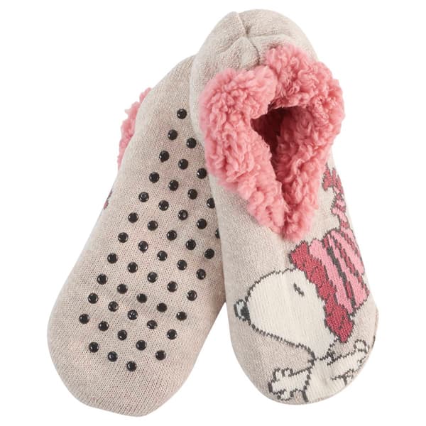 Womens Peanuts Snoopy Fuzzy Babba Teddy Fur Slippers - Boscov's