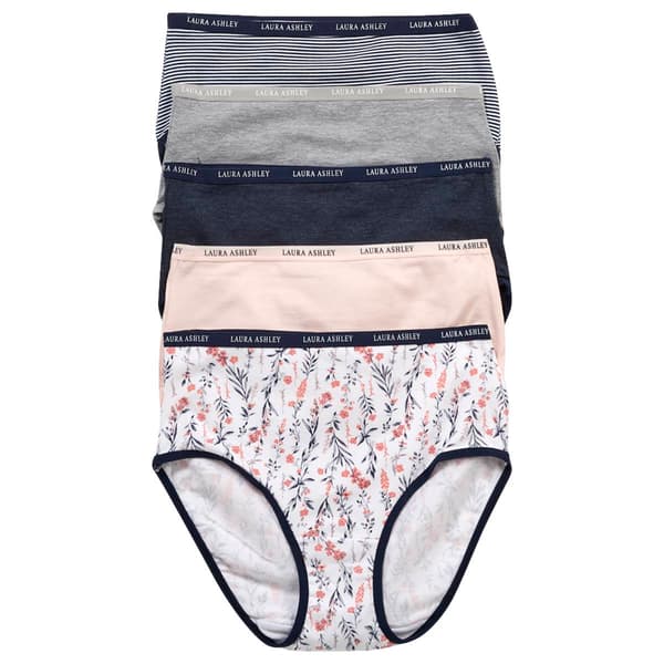 Womens Laura Ashley® 5pk. High Cut Brief Panties LS9221-5PKNN - Boscov's
