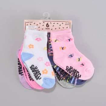 Baby Girl (12-24M) Capelli® New York 6pk. Spring Crew Gripper Socks ...