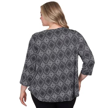 Petite Ruby Rd. Must Haves II Diamond Puff Draped Blouse - Boscov's