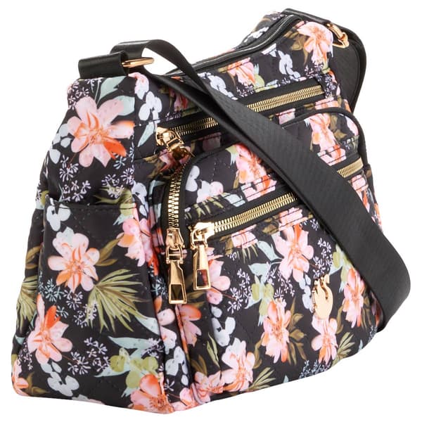 Gloria Vanderbilt Quilted Nylon Hobo - Floral - Boscov's