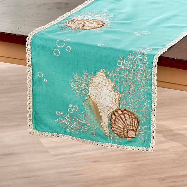 Embroidered Shell Table Runner - 14x72 - Boscov's