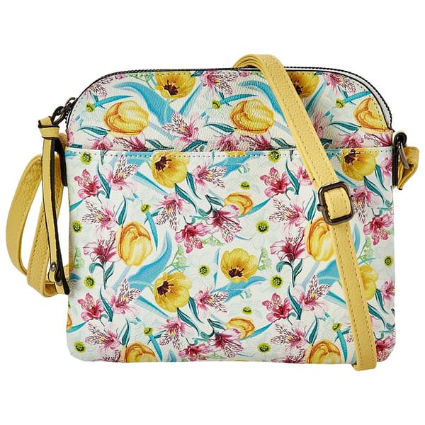 DS Fashion NY Perfect Crossbody With Slip Pocket - Yellow Floral - Boscov's
