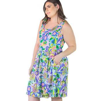 Plus Size 24/7 Comfort Apparel Fit & Flare Large Floral Dress - Boscov's